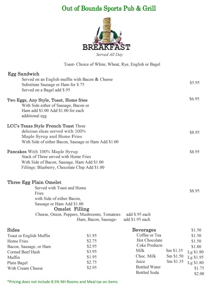 Menu - Loudon Country Club
